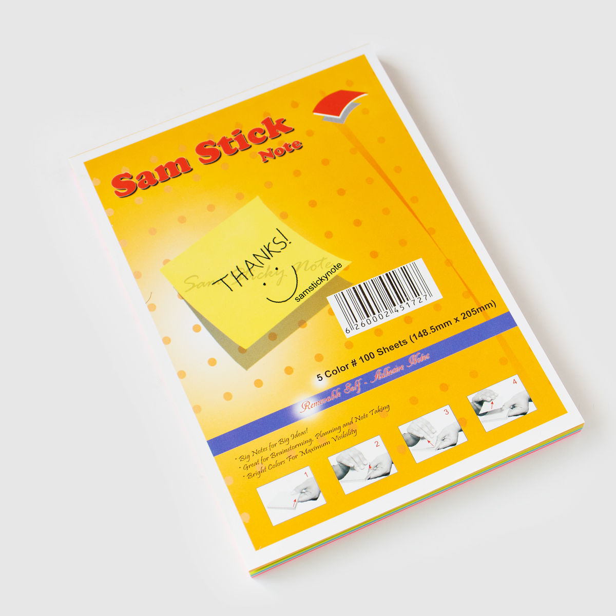 استیک نوت A5 خطدار 5 رنگ (Sam Stick Note) - جزیره کتاب