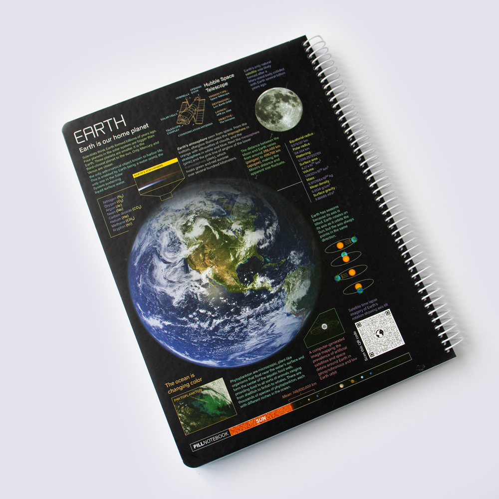 دفتر خط‌دار 100 برگ رحلی EARTH پیل (PILL) - جزیره کتاب